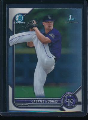 GABRIEL HUGHES 1st 2022 Bowman Chrome Draft COLORADO ROCKIES Rookie ...