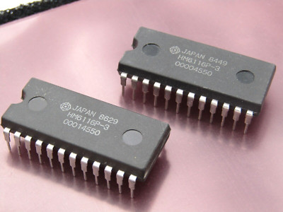 ( 2 PCS ) HM6116P-3 2048-word X 8bit High Speed CMOS Static RAM DIP24 ...