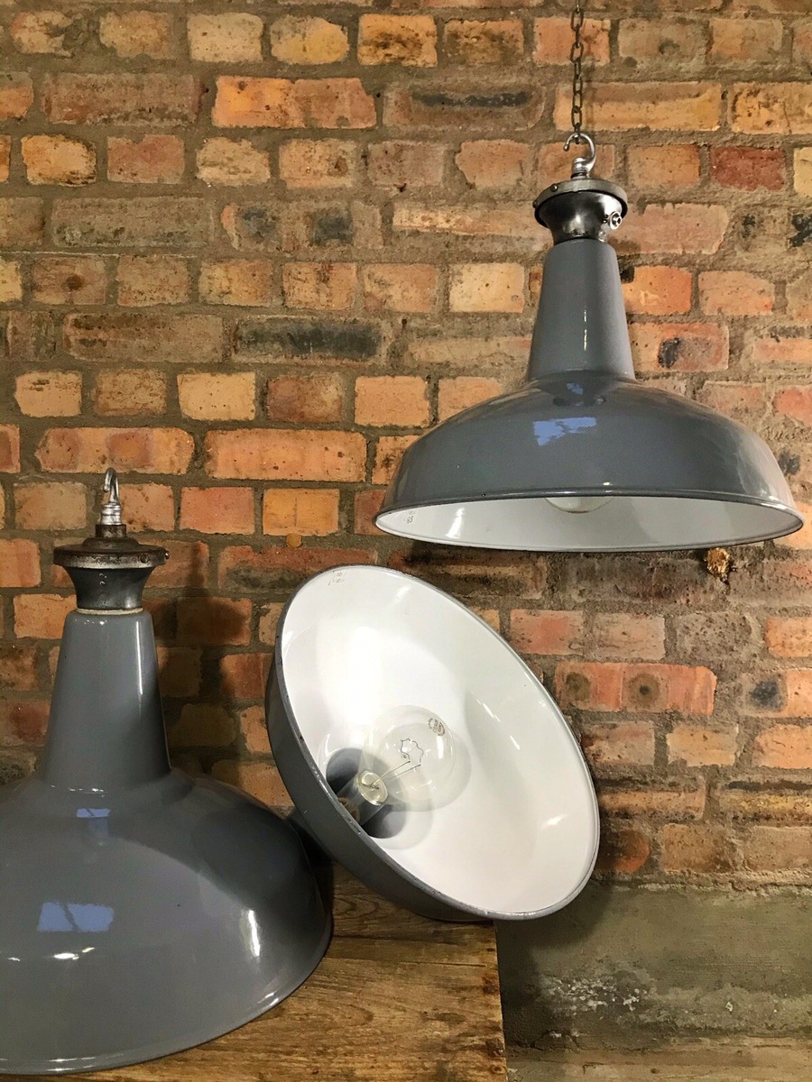 Vintage Enamel Pendant Lights