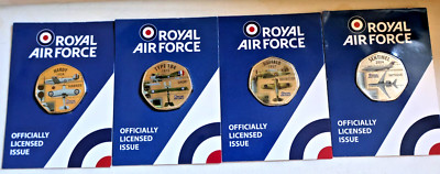 4 x RAF Royal Air Force 50p Shaped Coins ~ Licenced Issue ~ Westminster ...
