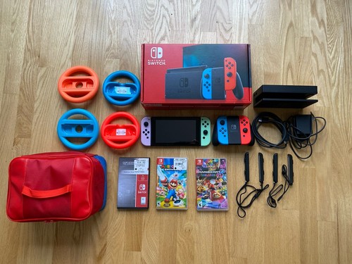 Nintendo Switch With Extra Joycons And Original Box And Games And More ...