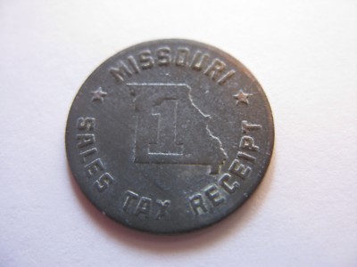 VINTAGE MISSOURI SALES TAX RECEIPT TOKEN #1 METAL | eBay