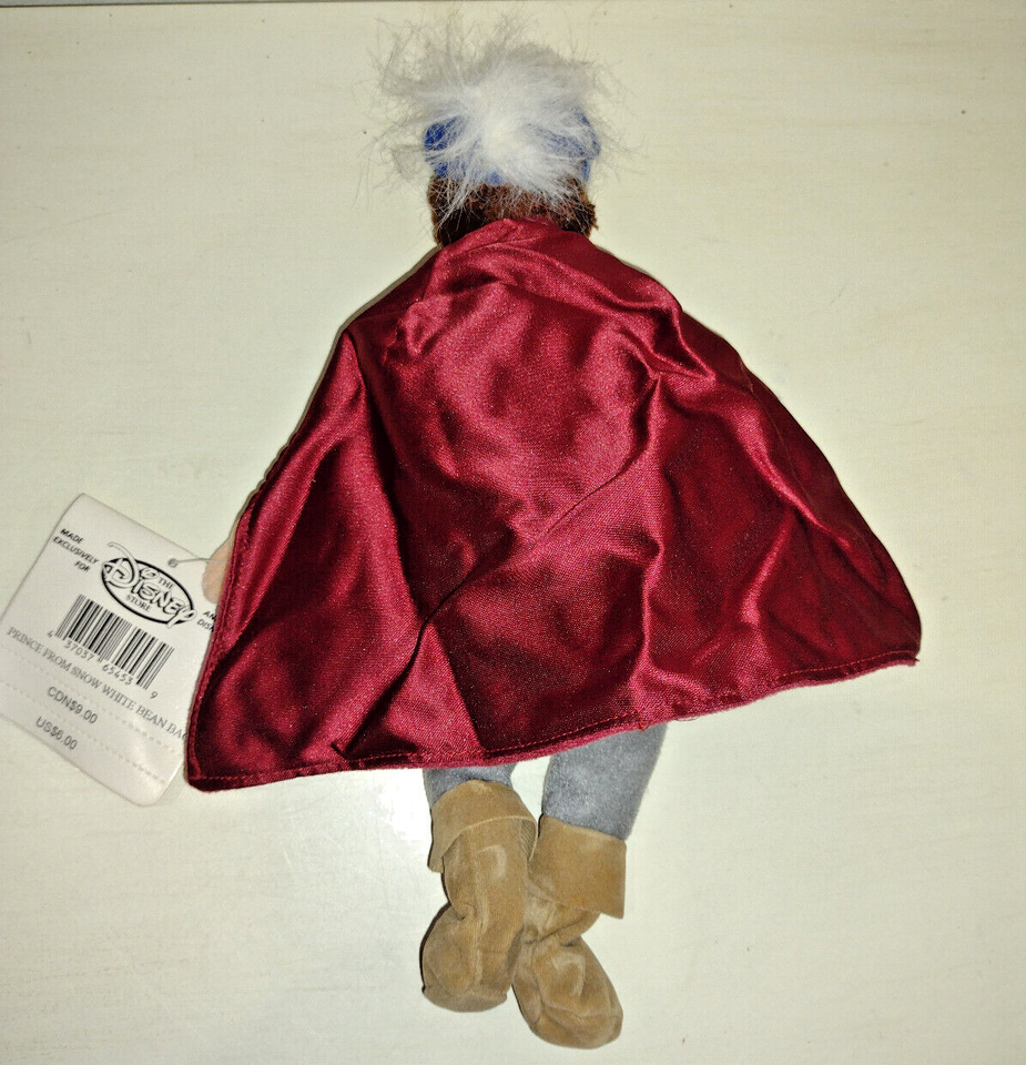 Disney Store Prince Charming From Snow White 10" Bean Bag Plush Doll ...