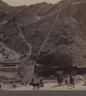 Incline to the Copper Mines Metcalf AZ (Ghostown) Underwood Stereoview ...