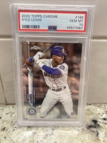 2020 Topps Chrome KYLE LEWIS RC Rookie PSA 10 GEM MINT #186 - ROY ...