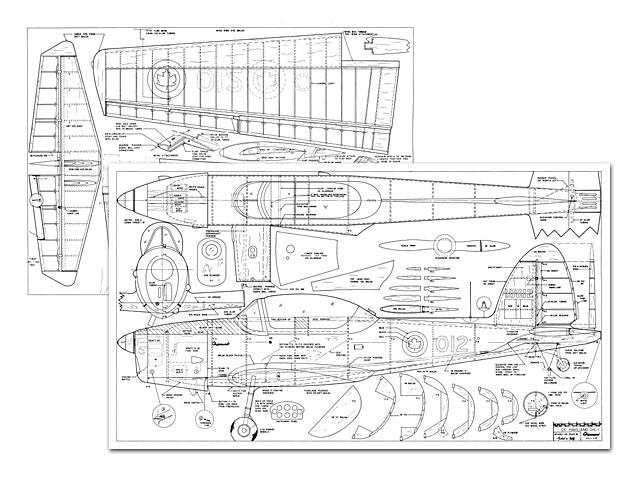 Chipmunk 86" Wingspan RC Model Airplane Printed Plans & Templates | eBay