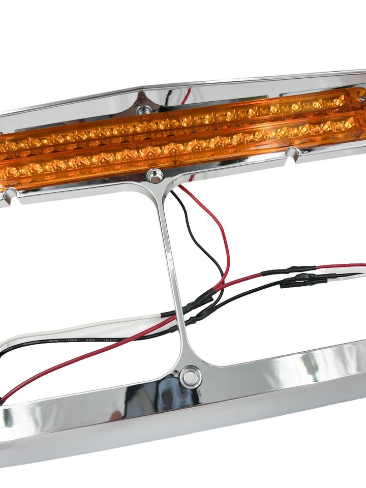 Pair Dual Function LED Amber Lens Headlight Bezels w/ Visor For 4x6 ...