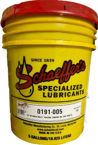 Schaeffer's Oil Micron Moly SAE 20W-50 Racing Engine Oil (5Gal/Pail ...