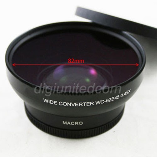 Pixco 67mm 0.45x Wide Angle Camera Lens Converter + Macro for DSLR 82mm ...