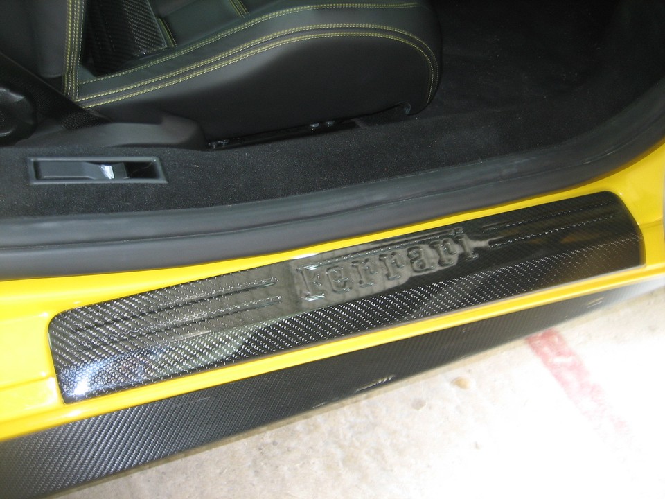 Carbon Fiber Door Sills Step Plates Kick Panel trim fit Ferrari 458 ...
