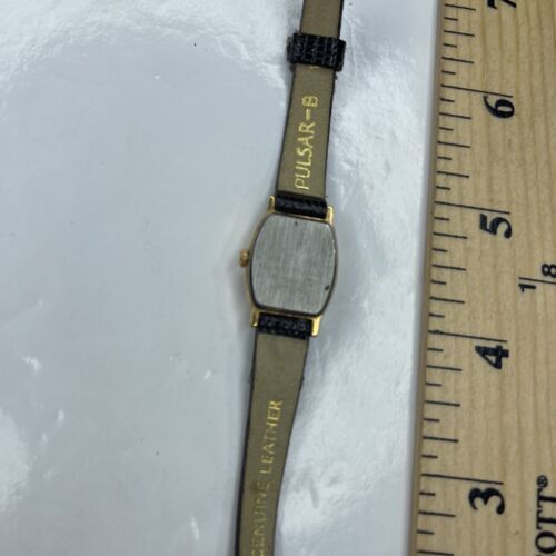 A Pulsar Gold Brown Lizard Leather V811 5340 550134 Japan Stainless ...