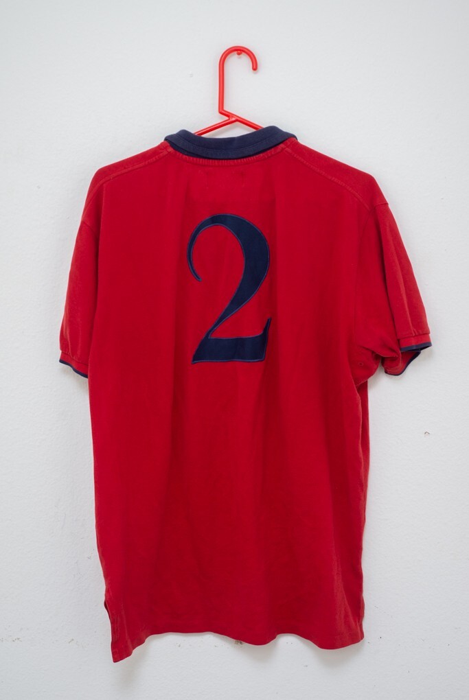 Ralph Lauren gold Big Pony Polo Shirt Red men's Sz L … - Gem