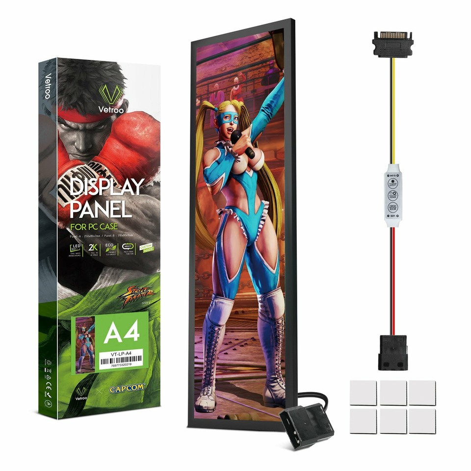 Vetroo Computer PC Case Decor LED Vertical Board Full HD 2K Multi-Mode ...