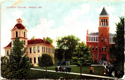 Postcard Angola Indiana Tri State College Posted 1909 | eBay