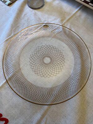 Mid Century Coronaglas Clear Gold Glass Plate Dish Made In Denmark ...