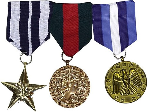 Pack Of THREE 3 Fake Pretend Army Soldier War Hero Military Medals ...