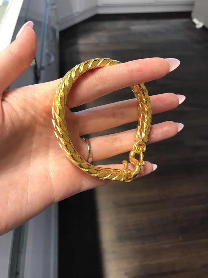 24k Gold Custom Double Cuban Link 200 Gram Bracelet | eBay