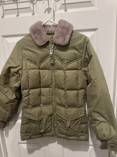 VINTAGE Comfy Brand Goose Down Puffer Coat Jacket Womens Small Green ...