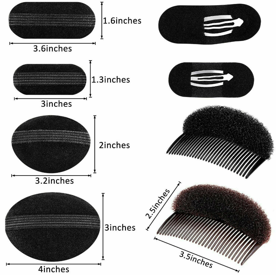 Hair Volume Increase Fluffy Sponge Puff Comb Clip Hair DIY Cushion Lot ...