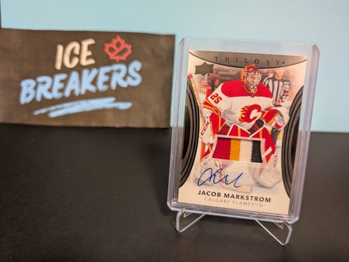 Calgary Flames Jacob Markstrom - 2022-23 UD Trilogy Patch Auto #10/10 ...