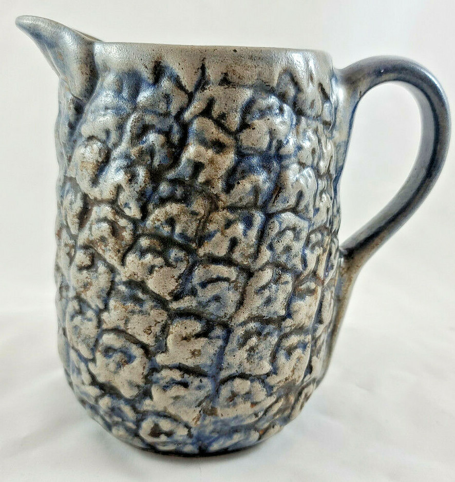 BBP Beaumont Brothers Style Pottery Blue Stoneware Pineapple Pitcher | eBay