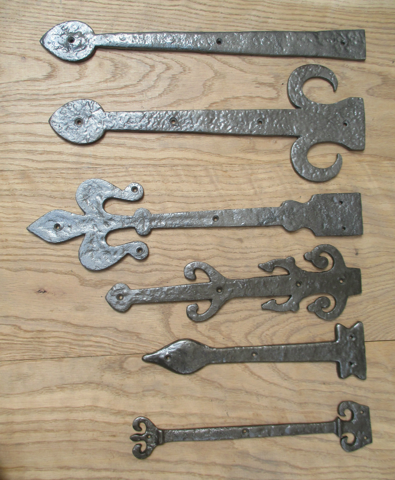 pair of OLD VINTAGE STYLE TUDOR CAST IRON DUMMY HINGE FALSE HINGE ...