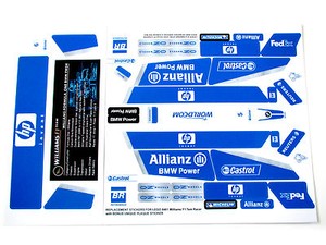 REPLACEMENT 'DIE CUT' STICKERS for Lego 8461 Williams F1 Team Racer ...