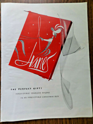 1960 Hanes Seamless Stockings Ad In an Irresistible Christmas Box | eBay