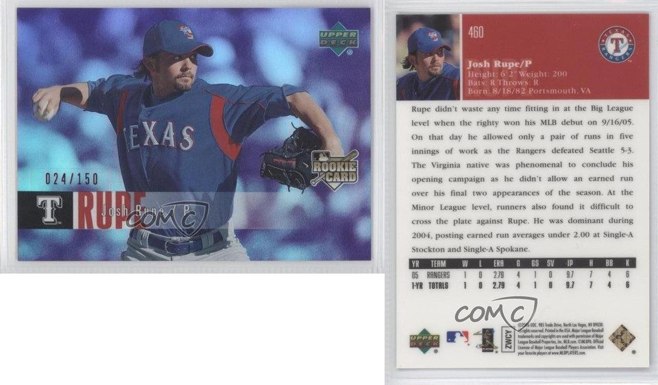 2006 Upper Deck Special F/X Purple 24/150 Josh Rupe #460 0c2 | eBay