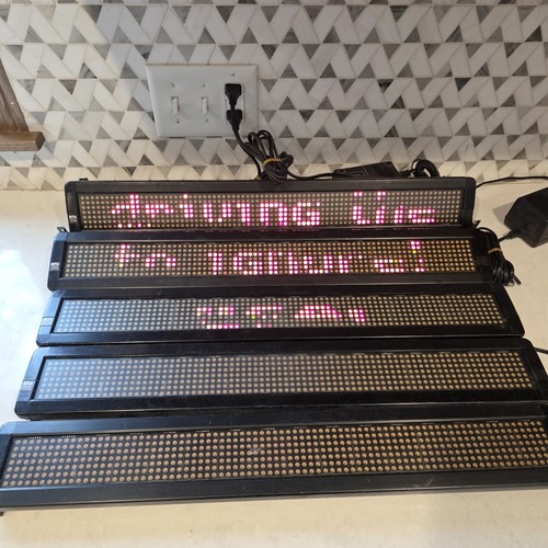 Lot Of 5 Adaptive Micro Systems 213C-1 Scrolling LED Signs 3 Power ...