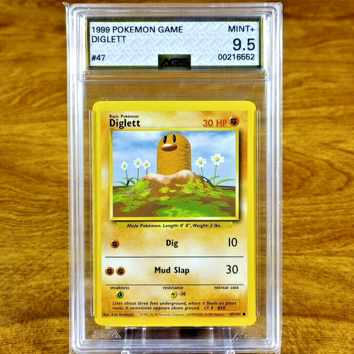 Pokemon Base Set Unlimited Diglett 47/102 AGS Mint+ 9.5 Common 1999 | eBay