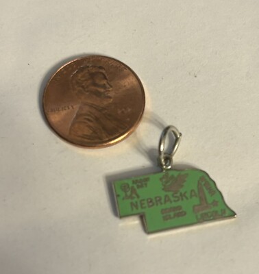 Sterling Silver Nebraska Enameled Charm Bracelet Charm | eBay