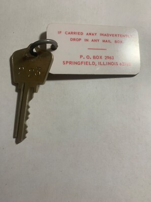 Sheraton Motor Inn Hotel Motel Room Key Fob & Key Springfield Illinois ...