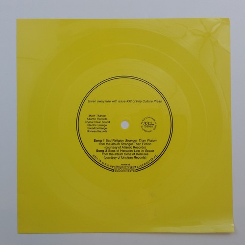 BAD RELIGION / SONS OF HERCULES 111714 7" Flexi Disc VG++ Pop Culture ...