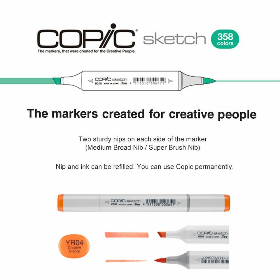 Copic Sketch Marker Set B 72 Colors , Premium Artist Markers ⭐Tracking⭐ ...