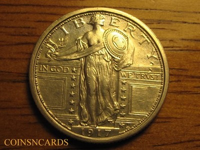 1917-P Type 1 Standing Liberty Quarter Uncirculated FH Full Head ...