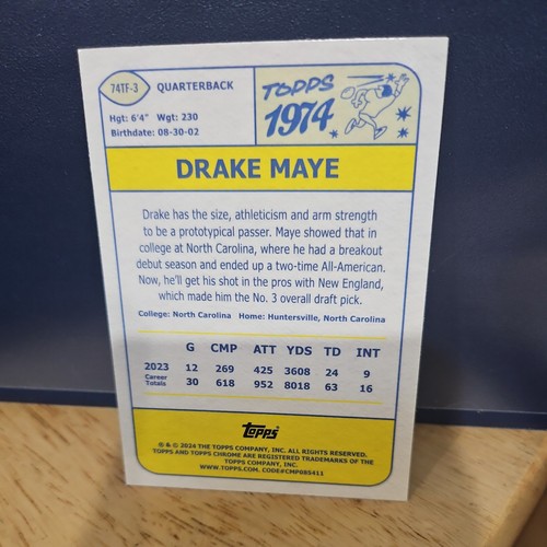 2024 Topps Chrome Football 74 Throwback X-Fractor Drake Maye (RC ...