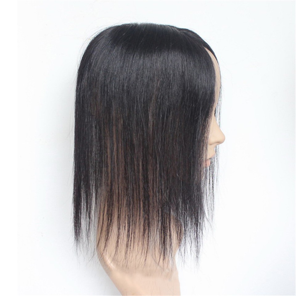 Hand-made Straight 100% Human Hair Topper Hairpiece Toupee Top Piece ...