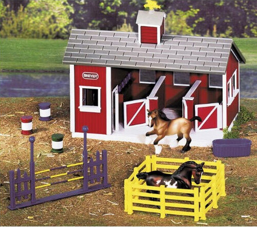 Red Toy Horse Barns Lori – Toy Horse Stable – Playset For 6 Inch