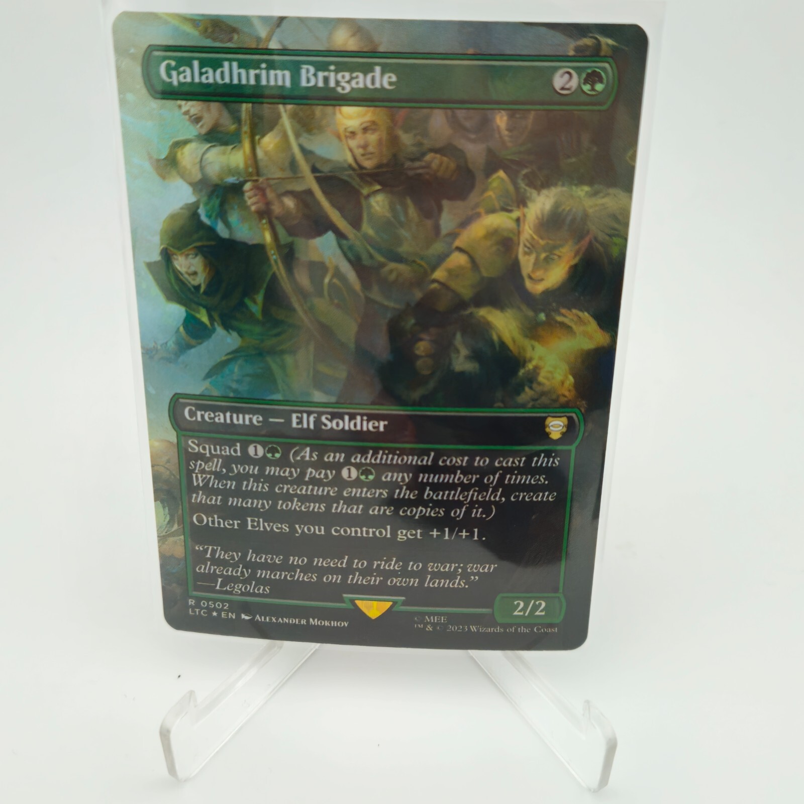 Galadhrim Brigade 0502 Borderless Foil Rare Lord of the Rings MTG Near ...