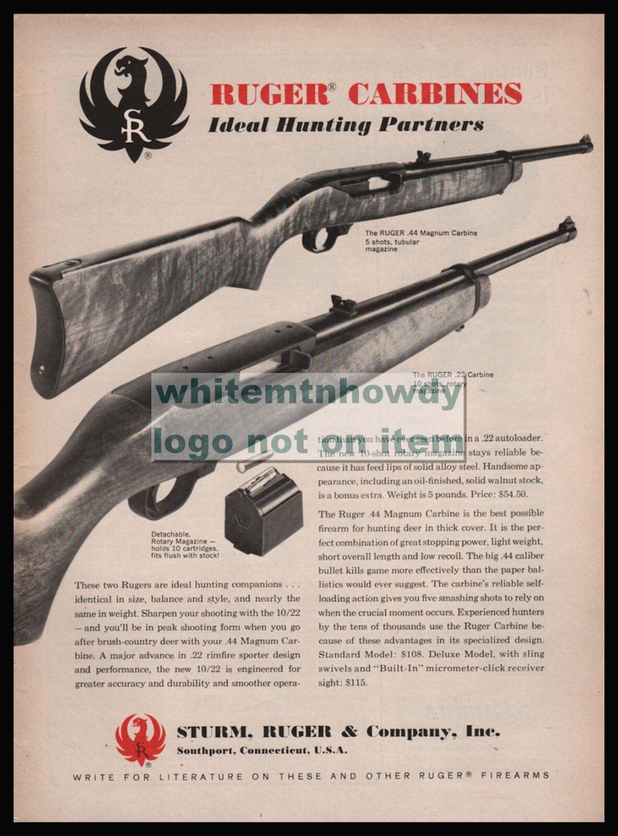 Rotorary High Capacity Shotguns 1965 RUGER .44 Magnum & .22 Carbine