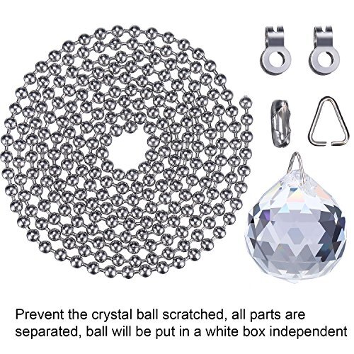 2 Sets Clear Crystal Pull Chain Extension With Connector For Ceiling ...