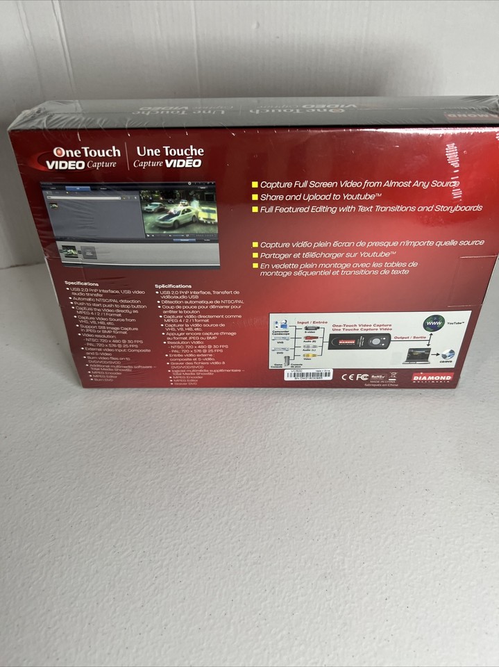 NEW Diamond VHS to DVD One Touch Video Capture Device - USB VC500 NIB ...