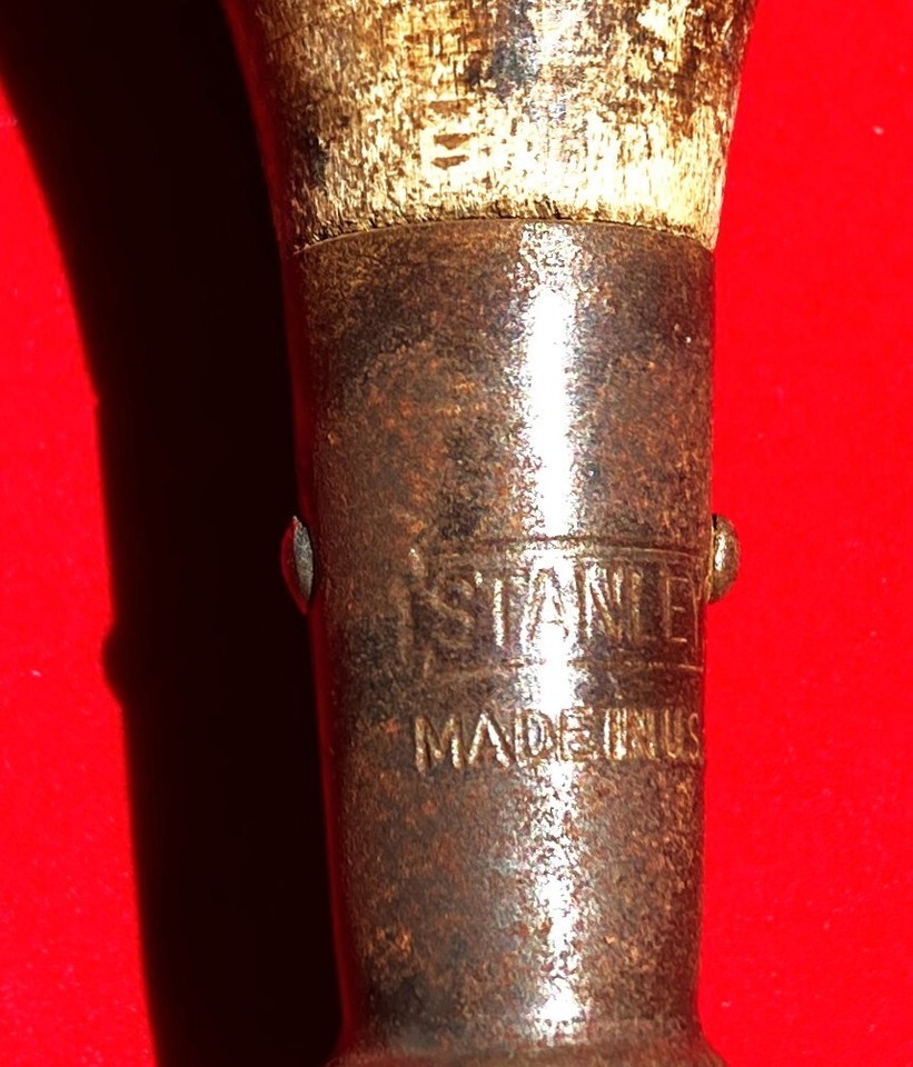 LOT T21 VINTAGE STANLEY WOOD HANDLE TOOLS: 11.5" SCREWDRIVER & 8.5" AWL ...