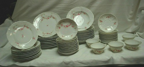 Habsburg China Austria Pattern #9165 Pink Roses Embossed 66 Pieces ...