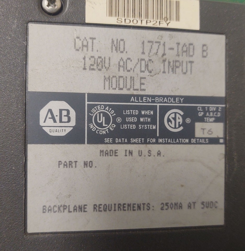 🔥ALLEN BRADLEY 1771-IAD/D AC/DC INPUT MODULE | eBay