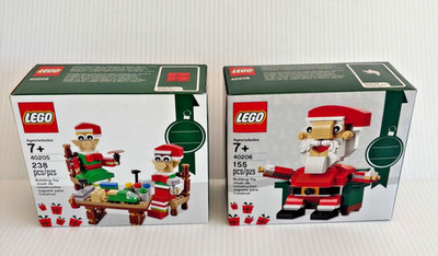 LEGO Seasonal Lot of Two 40205 Little Elf Helpers & 40206 Santa Clause ...