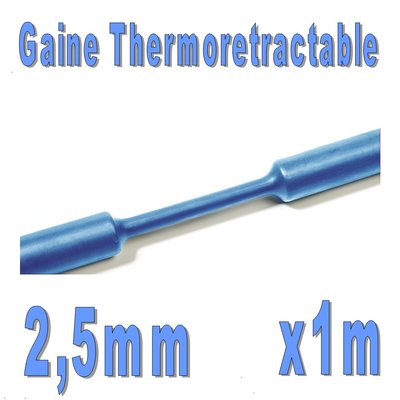 Gaine Thermo Rétractable Bleu 2:1 - Diam. 2,5 mm - 1m | eBay