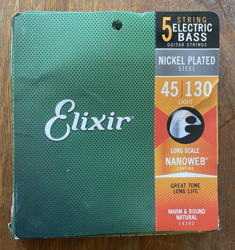 Elixir 5-String Bass Guitar Strings, 45-130 14202 UPC 733132142026 ...