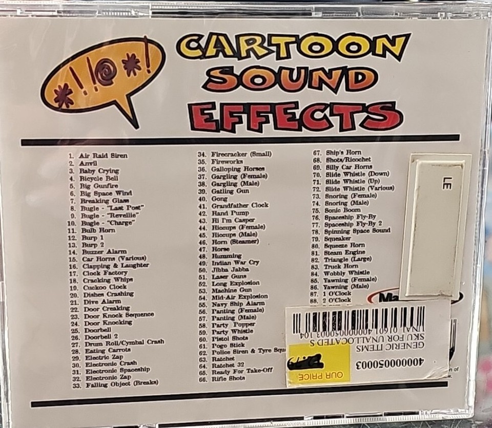Cartoon Sound Effects - (C43) | eBay